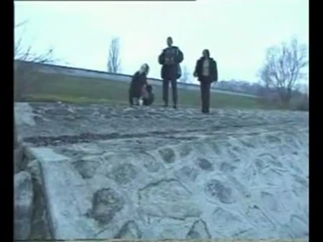 Three girls pooping together in public